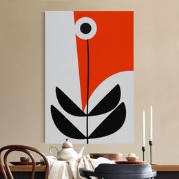 Akustikbild Abstrakte Formen - Blume Rot