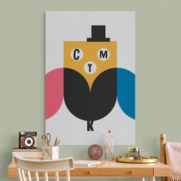 Akustikbild CMYK Eule Grafik