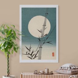 Akustikbild Japanische Zeichnung Bambus und Mond