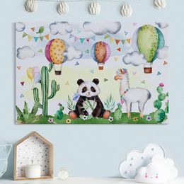 Akustikbild Panda und Lama Aquarell