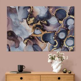 Akustikbild Marmor Aquarell mit Gold