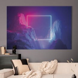 Akustikbild Quadratisches Neonlicht