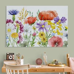 Akustikbild Aquarellierte Blumen