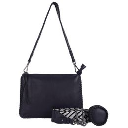 Harbour 2nd Handtasche, mit schönem Textilumhängeriemen, schwarz