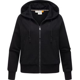 Ragwear Kapuzensweatjacke Taila modische Damen Sweatjacke mit Kapuze, schwarz