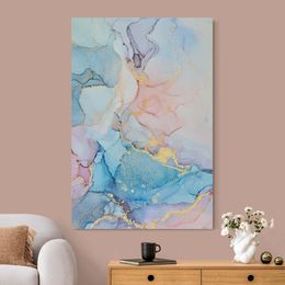 Akustikbild Aquarell Pastell Bunt mit Gold