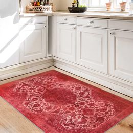 Teppich Vintage Blüten Teppich Bordeauxrot