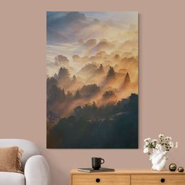 Akustikbild Goldene Stunde im Nebel Wald