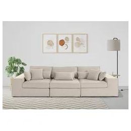 3-Sitzer RAUM.ID "Florid" Sofas Gr. B/H/T: 280cm x 75cm x 100cm, Struktur, beige 3 Teile, bestehend aus Modulen, viele Bezugsqualitäten, auch in Cord