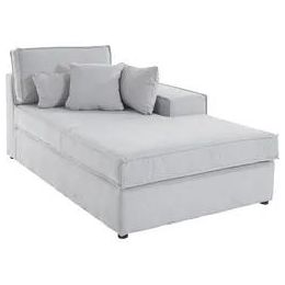 Ottomane RAUM.ID "Florid" Sofas Gr. B/H/T: 100cm x 75cm x 162cm, Struktur, Ottomane rechts, grau (hellgrau) einzeln stellbar oder als Teil eines Modulsofas, auch in Cord