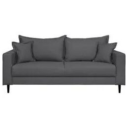 2-Sitzer Home Affaire "VEYRAS" Sofas Gr. B/H/T: 162cm x 76cm x 84cm, Struktur, grau (anthrazit) hoher Sitzkomfort, incl. Zierkissen mit Keder, BTH: 1628476 cm