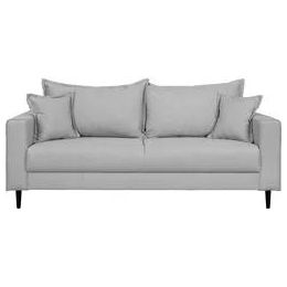 2-Sitzer Home Affaire "VEYRAS" Sofas Gr. B/H/T: 162cm x 76cm x 84cm, Struktur, grau (hellgrau) hoher Sitzkomfort, incl. Zierkissen mit Keder, BTH: 1628476 cm