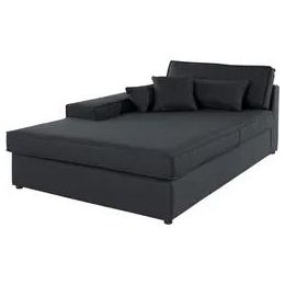 Ottomane RAUM.ID "Enid" Sofas Gr. B/H/T: 130cm x 75cm x 190cm, Struktur fein, Ottomane links, grau (anthrazit) einzeln stellbar oder als Teil eines Modulsofas, fester Sitzkomfort