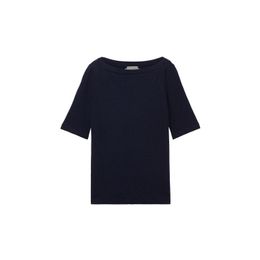 Tom Tailor Damen T-Shirt mit Bio-Baumwolle, blau, Uni, Gr. XL