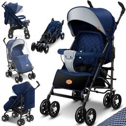 Kidiz® Kinderwagen City-Pro Buggy Kinderbuggy klappbar Liegebuggy Sportwagen Faltbar 360° 6-Zoll-Rädern Inkl. Moskitonetz , Fußsack und Regenverdeck zusammenklappbar Schlaffunktion