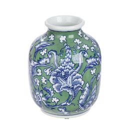 Gilde Dekovase Vase "Fayencen" Blumenmuster Keramik