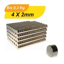 Magnet 30 Stück Neodym Magnete 4 x 2 mm Supermagnete hohe Haftkraft (30-St)