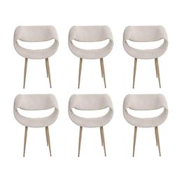 JVmoebel Stuhl Luxus Stühle 6x gepolstert Moderne Weiß Stuhl Stuhl Esszimmer