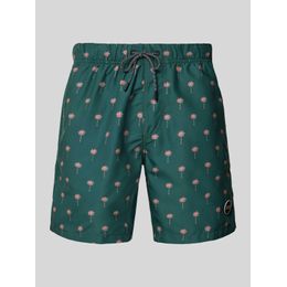 Badehose mit Motiv-Print Modell 'Scratched Shiwi Palm'