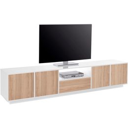 TV-Board Inosign "bloom" Sideboards Gr. B/H/T: 220 cm x 46 cm x 41,4 cm, 1, weiß (weißhg, nuß, car) TV-Lowboards
