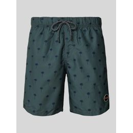 Badehose mit Motiv-Print Modell 'Scratched Shiwi Palm'