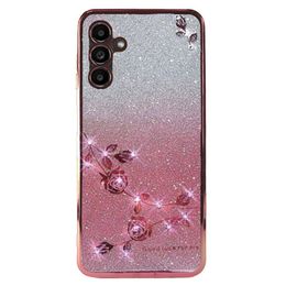 Traumhuelle Handyhülle GLITZER STRASS ROSE TPU HÜLLE Silikon Case Cover für iPhone 15