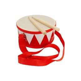 GICO Spielzeug-Musikinstrument Trommel für Kinder rot-weiss Kindertrommel Holz D: 20 cm- 3845r