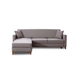 JVmoebel Ecksofa Hellgraues Stoffsofa Wohnzimmer Designer Couch Luxuriöses Ecksofa