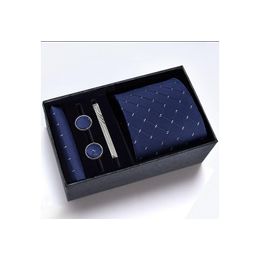 KUGI Krawattennadel Set Krawatte mit Einstecktuch Set Herren 5pcs (mit Manschettenknöpfe