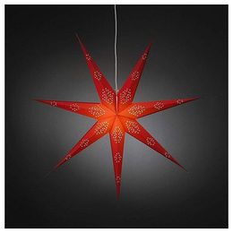 Konstsmide Dekostern 2978-500 Weihnachtsstern 90cm rot perforiert weißes Kabel mit Schalter