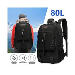 NULSTA Reiserucksack Großer Laptop Rucksack 17 Zoll Business Arbeit mit Schuhfach Schwarz (mit USB Ladeanschluss Anti Diebstahl Business Arbeit Reisen)