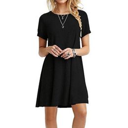 ZWY A-Linien-Kleid Tunika Longshirt Pulli Minikleid mit Taschen