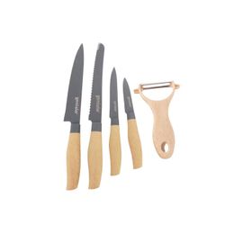 Neuetischkultur Messer-Set Küchenmesser 5-teiliges Set Griff in Holz Optik (Set
