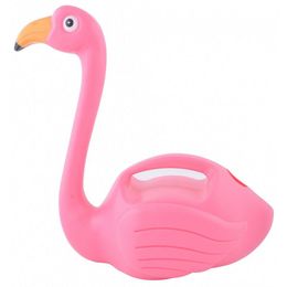 Dekowunder Gießkanne Flamingo Gießkanne in rosa Blumen Garten 1