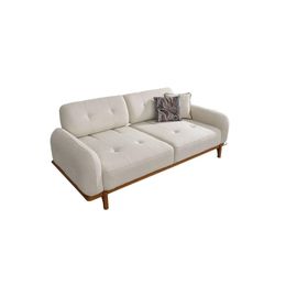 JVmoebel 3-Sitzer Dreisitzer Couch Beige Sofa 3 Sitzer Polstersofa Stoffsofa Moderne