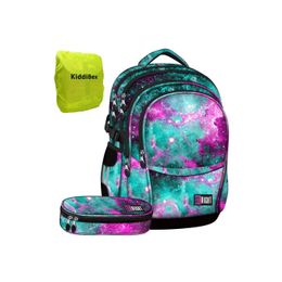 KiddiBex Schulrucksack Teenager Mädchen Schulranzen ab 5. Klasse mit Brustgurt (Set