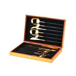 Mrichbez Besteck-Set 4 Personen schwarzer griff Elegant Messer Gabel Löffel Edelstahl (1-tlg)