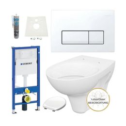Geberit Vorwandelement WC Vorwandelement WC inkl. Toilette Komplettset Delta51 weiß