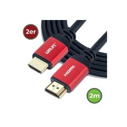 WINLIFE 2x HDMI Kabel 2m Set 4K Ultra HD High Speed kabel HDMI-Kabel