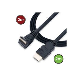 WINLIFE 2x HDMI Kabel 2m Typ L Set 4K Ultra HD High Speed HDMI-Kabel