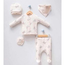 Engelbaby Erstausstattungspaket 5-teiliges Neugeborenen-Set 0-3 Monate 100% Baumwolle Einhorn-Motiv (Set Spar-Set