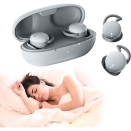 Xmenha Wasserdicht, mit Mikrofon In-Ear-Kopfhörer (Unsichtbare Mini-Ohrhörer für störungsfreien Schlaf oder entspannte Musik beim Einschlafen. Ergonomisches Design für bequemes Tragen ohne Druck.
