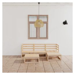 furnicato Garten-Essgruppe 5-tlg. Garten-Lounge-Set Massivholz Kiefer