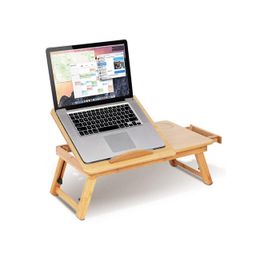 EBUY Laptop Tablett Höhenverstellbarer Tabletttisch aus Bambus