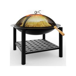 EBUY Feuerstelle Stabiler Stabiler und Rostfreier 2-in-1-BBQ-Feuerkorb mit Funkenschutz