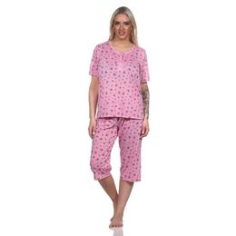 EloModa Pyjama Damen Pyjama 3/4 Hose & Shirt Sommer Schlafanzug; Gr. M L XL 2XL (2 tlg)