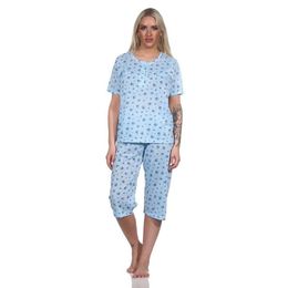 EloModa Pyjama Damen Pyjama 3/4 Hose & Shirt Sommer Schlafanzug; Gr. M L XL 2XL (2 tlg)