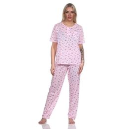 EloModa Pyjama Damen Pyjama lange-hose mit kurzarm-Shirt Schlafanzug; Gr. M L XL XXL (2 tlg)