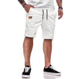 JMIERR Arbeitsshorts Kurze Hosen Herren Shorts Herren Sommer Baumwolle Chino S-2XL (mit Bindegürtel) in Unifarbe