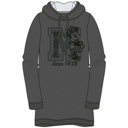United Labels® Sweatshirt Minnie Mouse Sweatkleid Damen Oversize Hoodie Kapuzenpullover Grau